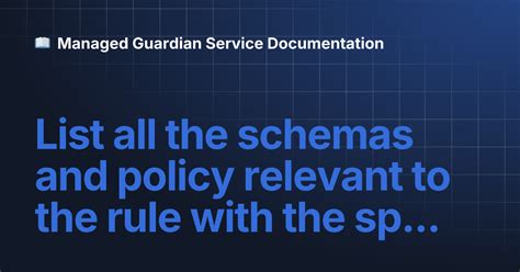 List All The Schemas And Policy Relevant To The Rule With The Specified Id Managed Guardian