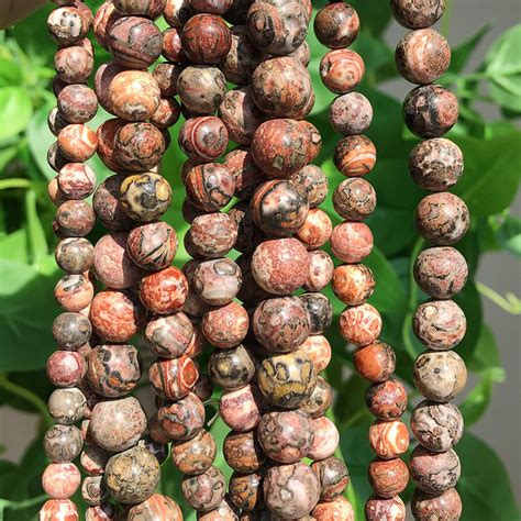 Badu Bg Търговия на едро с мъниста от естествен камък от леопардов яспис кръгли разхлабени