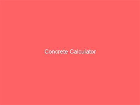 Concrete Calculator