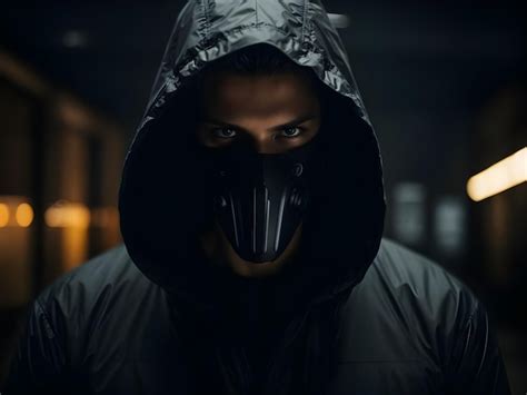 Premium Photo Man In Mask Hacker