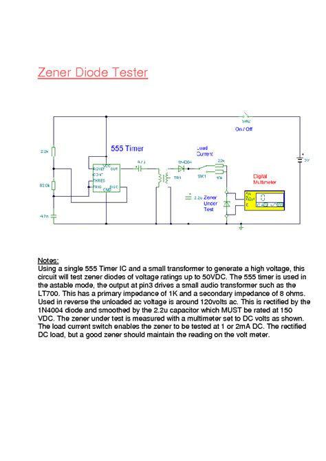 ZENER DIODE TESTER Service Manual Download Schematics Eeprom Repair Info For Electronics Experts