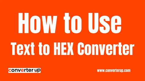 Cómo Usar El Texto Al Convertidor Hexadecimal