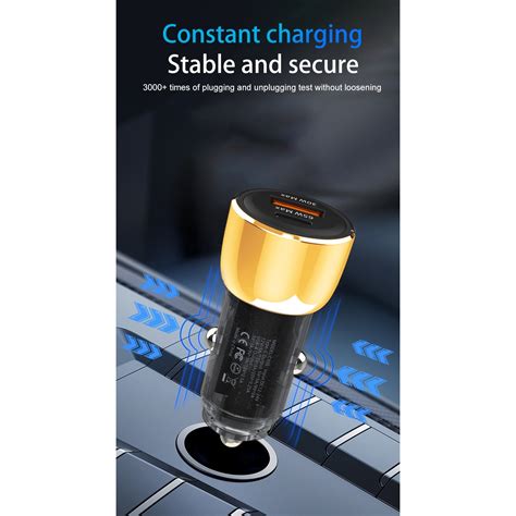 Зарядно за кола 95W, USB Type C PD 65W + USB-A QC3.0 30W, бързо ...