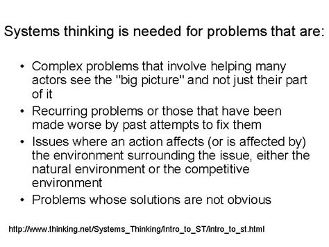 Thinking In Systems Systems Thinking The Only Way