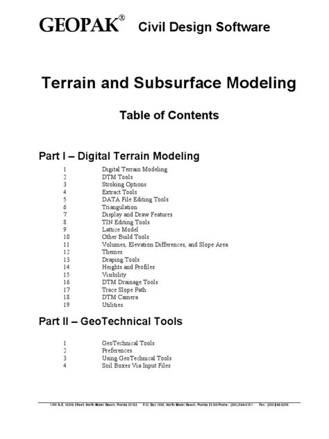 Geopak Terrain And Subsurface Modeling V8 1 Pdf File Format