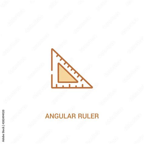 Angular Ruler Concept 2 Colored Icon Simple Line Element Illustration Outline Brown Angular
