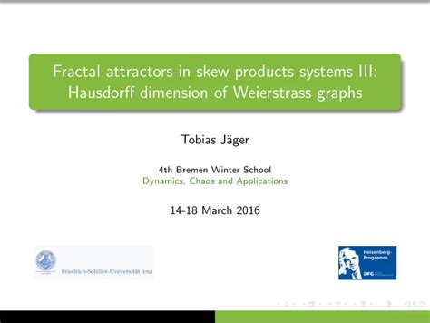 Ppt Fractal Attractors In Skew Products Systems Iii Hausdorff Dimension Powerpoint