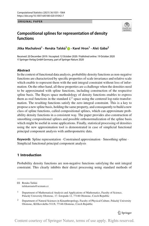 Compositional Splines For Representation Of Density Functions Request Pdf