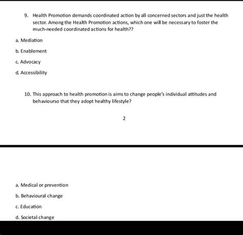 Solved Health Promotion Demands Coordinated Action By All