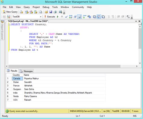 Return Coma Separated Value From A Table