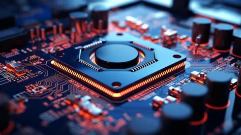 Premium AI Image Closeup Hardware Background Of Motherboard Circuit Cpu Microchip Digital