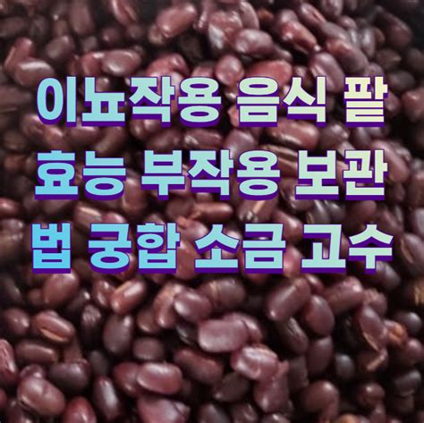 이뇨작용 음식 팥 효능 부작용 보관법 궁합 소금 고수 식물 정보