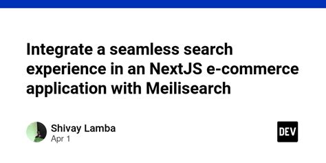 Integrate A Seamless Search Experience In An Nextjs E Commerce