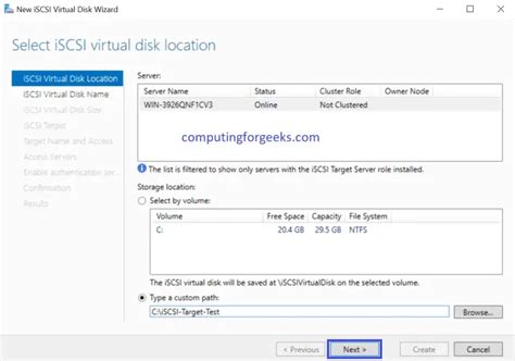 Install And Configure ISCSI Target On Windows Server ComputingForGeeks