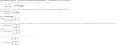 Solved 3 Split The Common Stock 2 For 1 And Reduced The