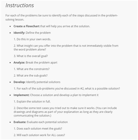 Solved Instructions For Each Of The Problems Be Sure To