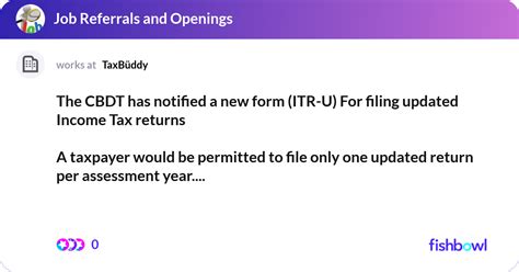 The CBDT Has Notified A New Form ITR U For Filin Fishbowl