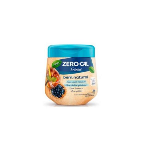 Adoçante Em Pó Zero Cal Eritritol Com 250g Zero Cal Adoçante