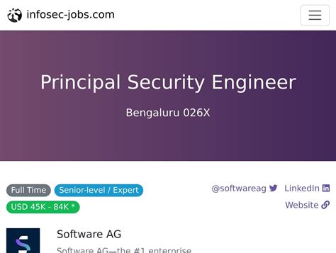 Hiring Principal Security Engineer In Bengaluru 026x Rinfosecjobs