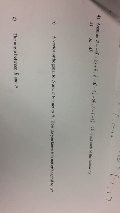 Solved Assume A Vector 3i Vector 2j Vector K Vector Chegg Com