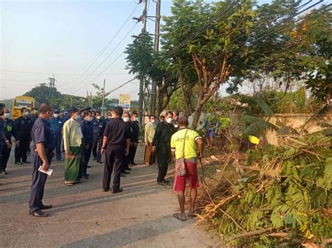 တာမွေမြို့နယ်ရှိ သံသုမာလမ်းတစ်လျှောက် သန့်ရှင်းသာယာလှပစေရေး ဆောင်ရွက်နေမှု အ ခြေအနေများအား ရန