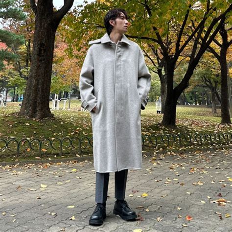 30대 남자 오버핏 발마칸 롱코트 애드호크 겨울 데일리룩 코디 완성 네이버 블로그