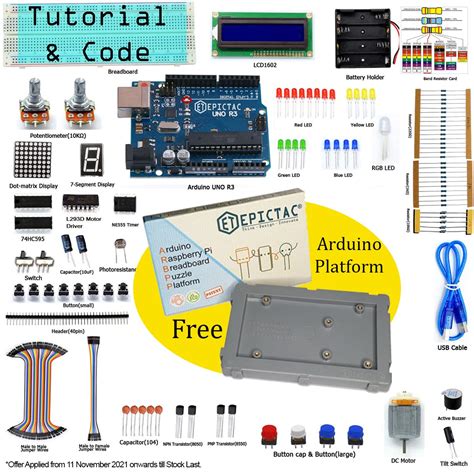 Buy Epictac ® Beginners Super Starter Kit For Arduino Uno R3 Lcd1602 Breadboard Dc Motor 8x8