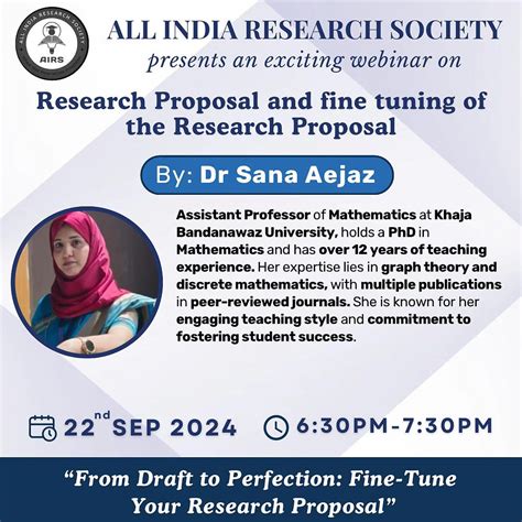 Webinar On “research Proposal And Fine Tuning Of The Research Proposal”