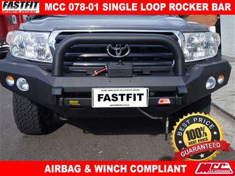 Mcc 078 01 Single Loop Rocker Bullbar Black To Suit Toyota Land Cruiser