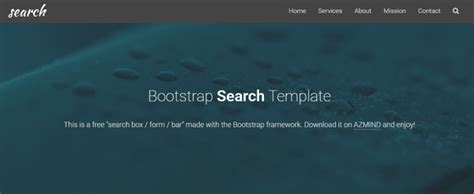 Bootstrap Search Box Free Responsive Templates AZMIND