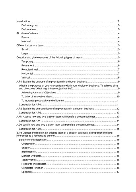 Unit 9 Team Building Assignment 1 What Is The Purpose Of Your Chosen Team Within Your Choice