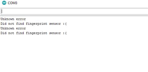 Did Not Find The Fingerprint Sensor Message In NodeMCU S32 Module