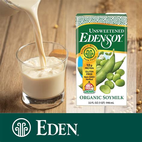 Edensoy Unsweetened Eden Organic Soymilk Non Gmo Usa Whole Soy Soya Milk Non Dairy Vegan