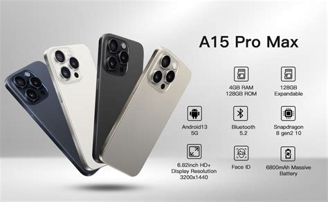 Smartphone Wv Leisuremaster A15 Pro Max 5g Téléphones Débloqués Android 13 De 4 Go 128 Go