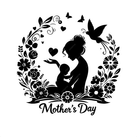 Hermoso Día De La Madre Para La Mujer Y El Niño Tarjeta De Amor Fondo
