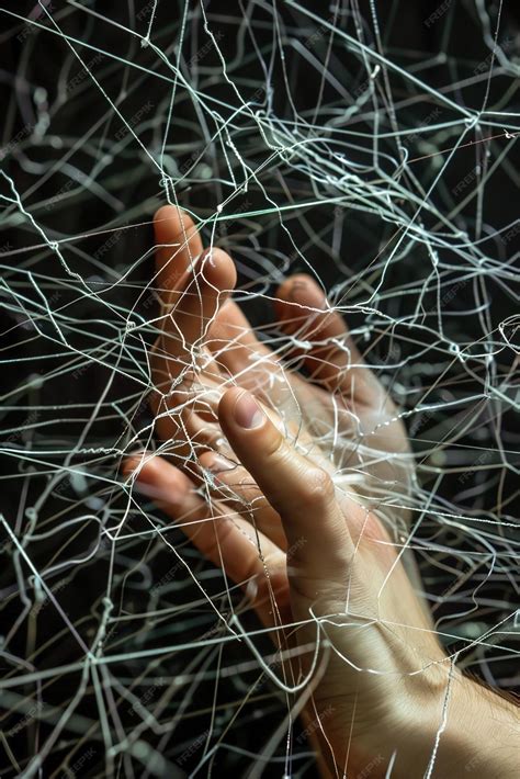 premium photo a tangled web being unraveled by a persons hands