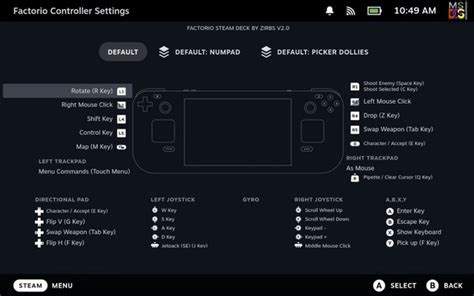 Updated Steam Deck Factorio Control Layout With Se Support By Zirbs