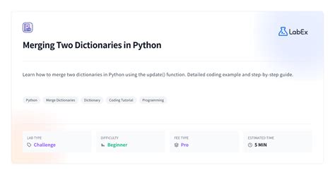 Merging Two Dictionaries In Python Labex
