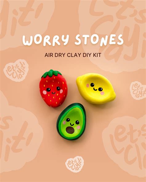 Diy Worry Stones Kit Air Dry Clay Clay Repository