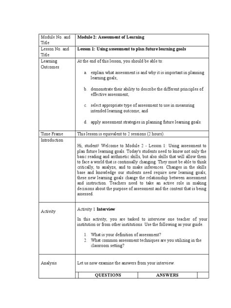 Module 2 Assessment Of Learning 1 Coursepackrevised Pdf Educational Assessment Reading