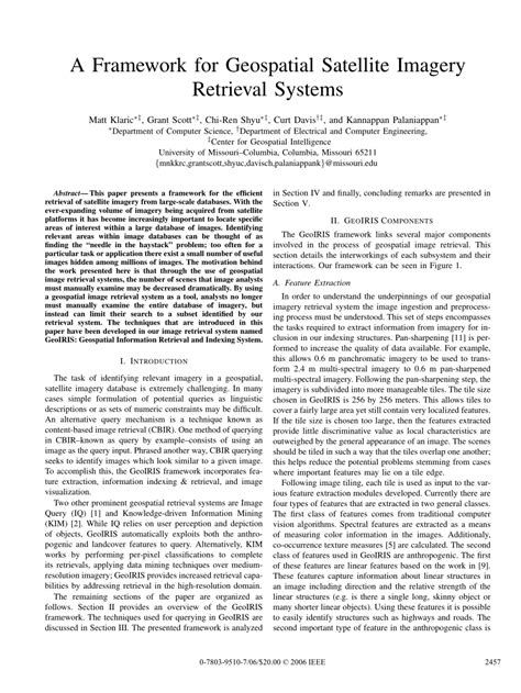Pdf A Framework For Geospatial Satellite Imagery Retrieval Systems