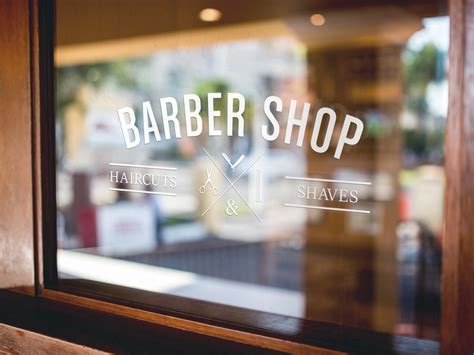 Barbershop Window Sticker Barber Shop Window Decal Display Etsy Uk