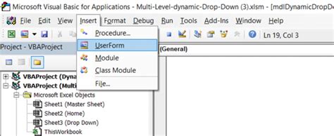 Multi Level Dependent Dynamic Drop Down Lists In Excel Vba Thedatalabs