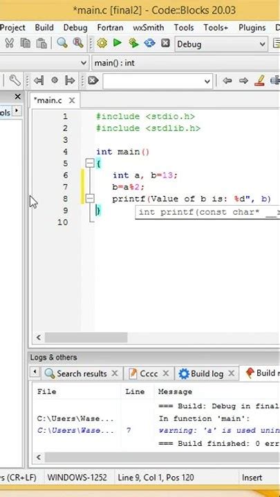 Uninitialized Variable In C Program Generates Error Youtube