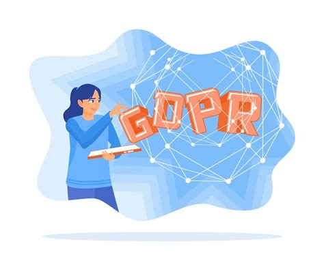 Premium Vector Young Women Use Mobile Phones To Access Personal Data Protection General Rules