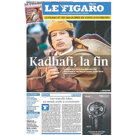 Libya The Death Of Muammar Gaddafi On Newspaper Front Pages Around The World