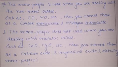 Solved Explain When The Mono Prefix Is And Is Not Used When Naming