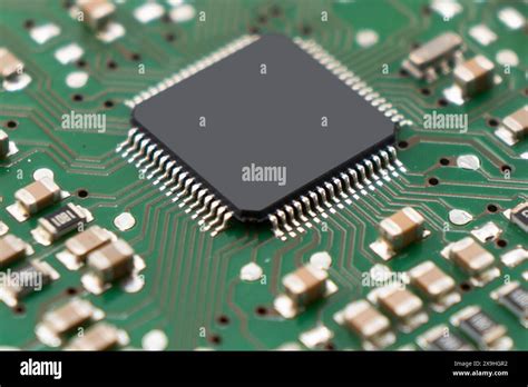 Circuit Board With Resistors Microchips And Electronic Components Background Computer Hardware