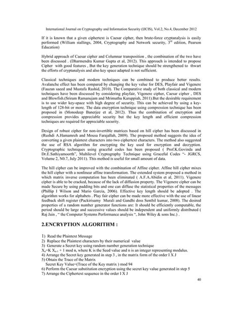 Improved Caesar Cipher With Random Number Generation Technique And Multistage Encryption Pdf