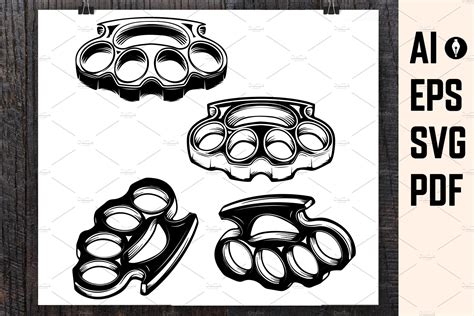 Illustration Of Brass Knuckles Svg Photoshop Graphics ~ Creative Market